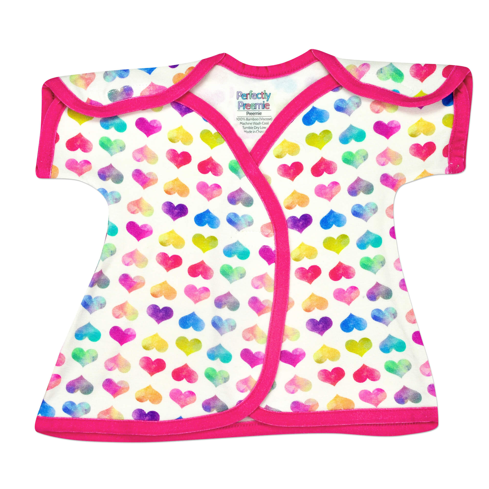 Colorful Hearts Bamboo NICU Dress – Perfectly Preemie